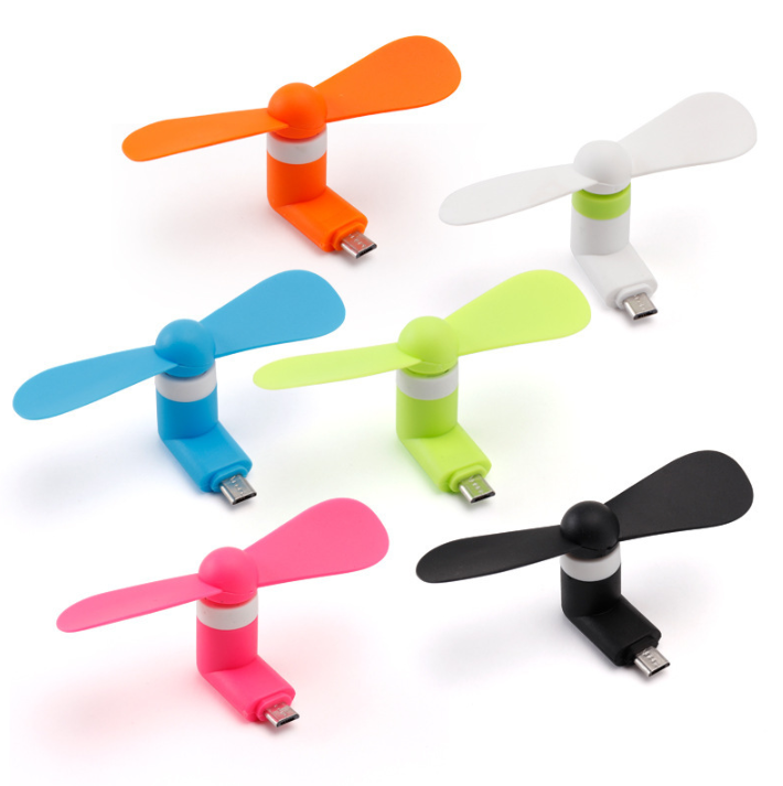 Custom 2 in 1 Port Fan For Iphone, Android, Type-C Power Fan
