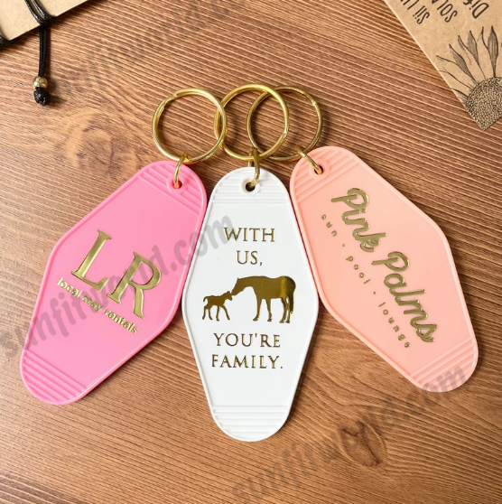 Personalized Gold Foil Keychain Designer Keychain Logo Product