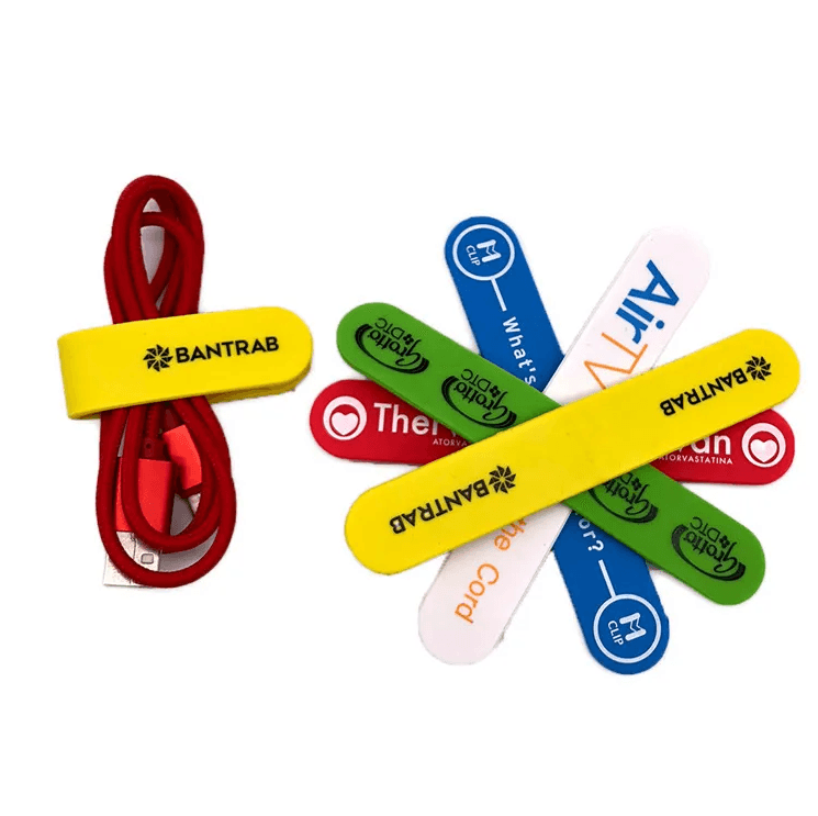 Custom Magnetic Soft Silicone Earphone Cable Winder Wrap Cord Organize