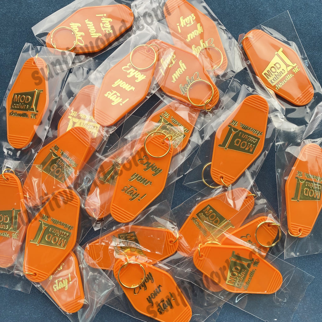 Personalized Gold Foil Keychain Designer Keychain Logo Product