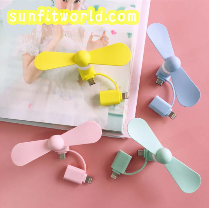 Custom 2 in 1 Portable Fan For Iphone, Android, Type-C Promotionals