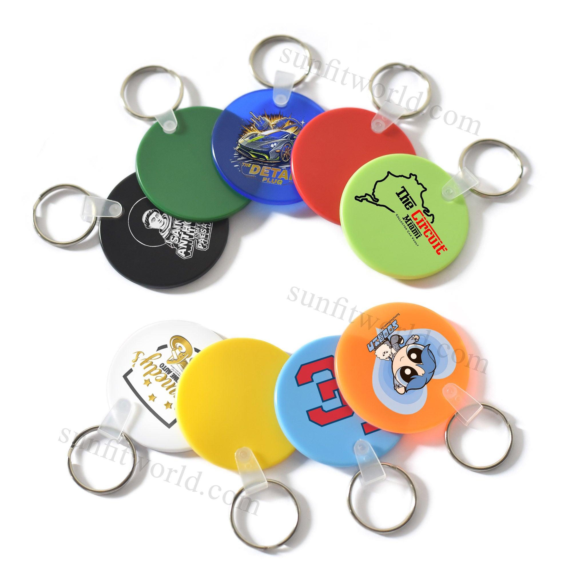 Round Shape Promotional PVC Key Tag Printed Round Style Soft Keychains