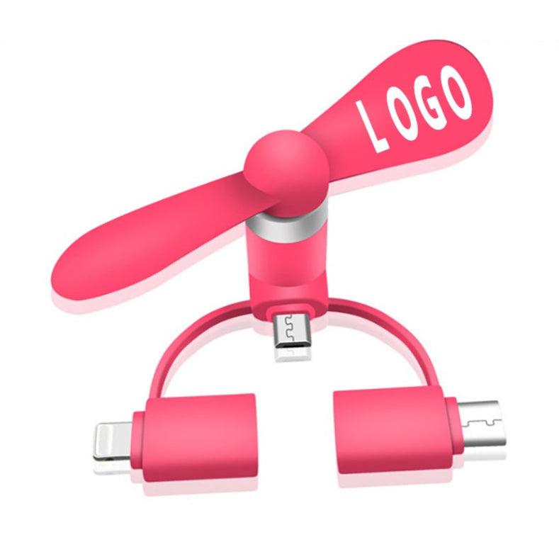 Custom 3 in 1 Handheld Fan For iPhone & Type-C & Micro USB