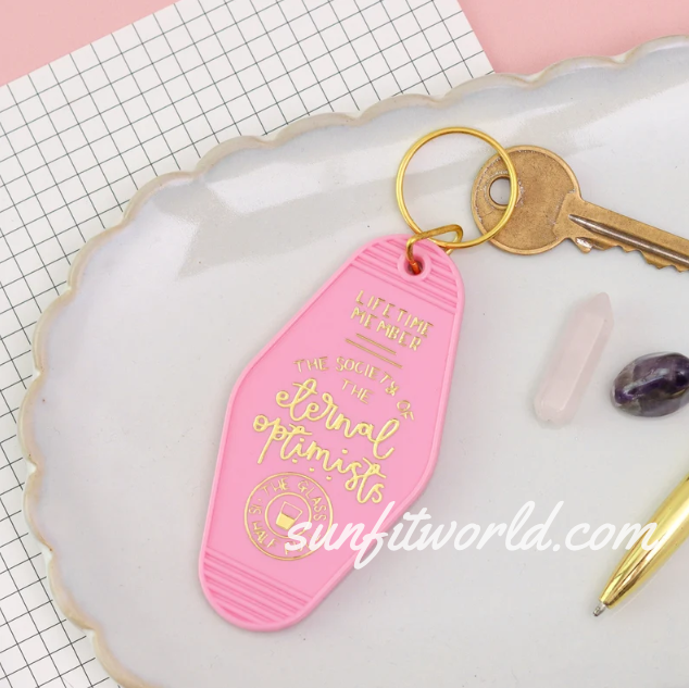 Personalized Gold Foil Keychain Designer Keychain Logo Product