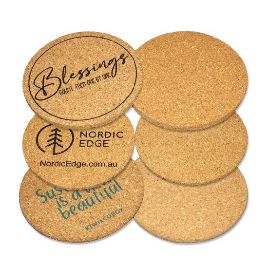 Custom Printed Coasters Cork & Fiberboard Round Beverage Coaster