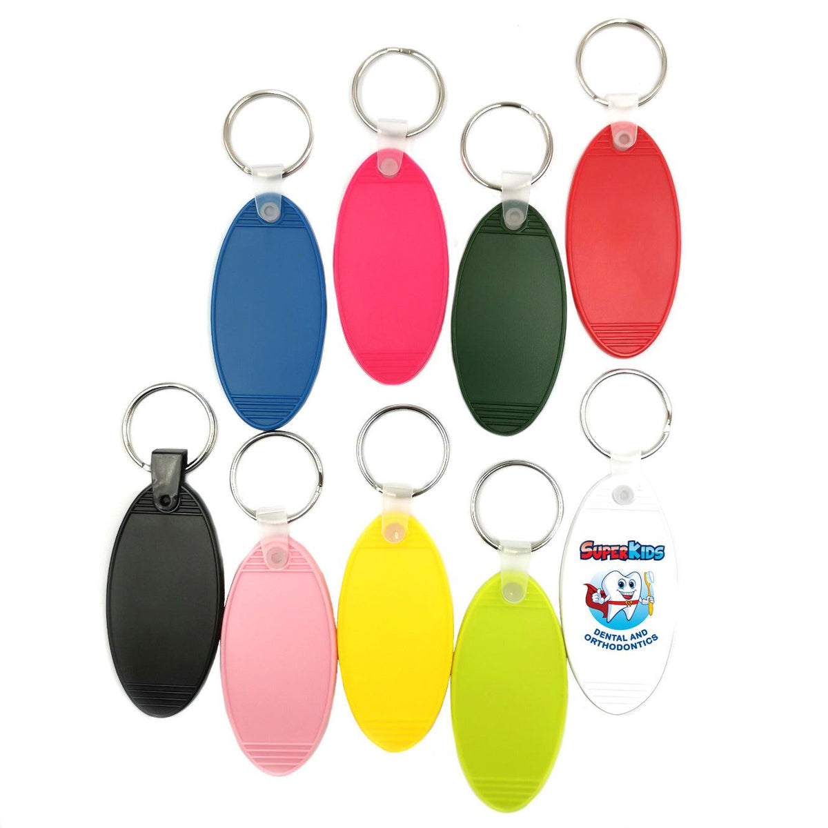 Custom Football Soft Keychain Acrylic, Oval keytags with logo for hotel
