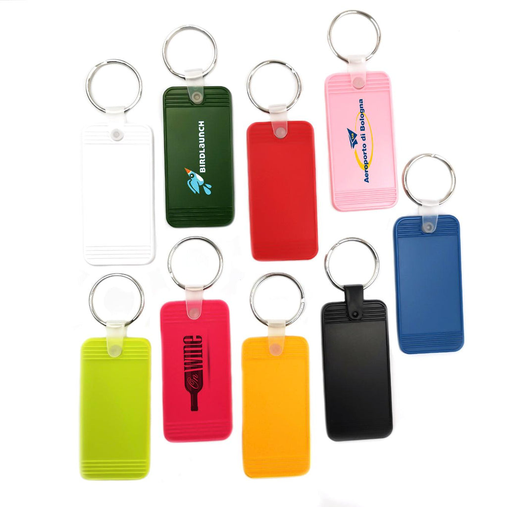 Promotional custom Key Tag for hotel Soft plastic Rectangle keychain